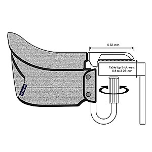 zeepops Hook On Table High Chair with Tray for Babies and Toddlers, Clip On Table Chair Portable, Fold-Flat Compact for Home, Dining Out and Travel (Mountains)