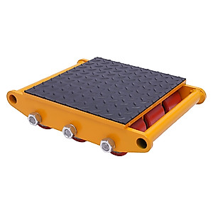 Industrial Machinery Mover Machine Dolly Skate - 4Pcs Heavy Duty Machinery Skates Cargo Mover 9 Rollers 15Ton/33000lbs Machinery Moving Skate with 360° Rotate Cap for Industrial Moving Equipment