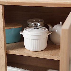 Bacon Grease Container Keeper with Crystal Lid and Strainer, 17 oz Ceramic Frying Oil Storage Can Container for Countertop (Silver)