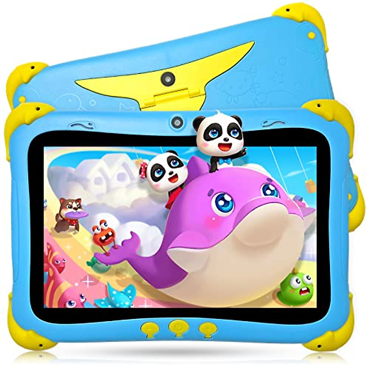 ATMPC Kids Tablet with 1024x600 HD Touchscreen, 128GB Storage, Android 11 OS, Quad-Core Processor, Parental Control, Age-Appropriate Apps, Protective Case, Safe Eye Protection