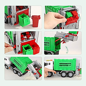 Garbage Truck Toys Recyclable Garbage Sorting, Inertia Car with Four Garbage Bins and Cards, Simulated Sounds and Lights, Learning Educational Toys for Boys and Girls 3,4,5,6 Years Old Birthday Gifts