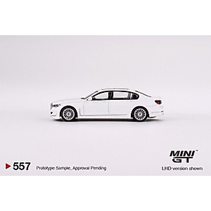 True Scale Miniatures Model Car Compatible with BMW Alpina B7 xDrive Alpine White Limited Edition 1/64 Diecast Model Car MGT00557