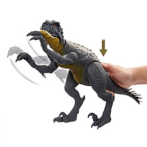 Mattel Jurassic World Toys Slash ‘N Battle Scorpios Rex Action & Sound Dinosaur Figure Camp Cretaceous with Movable Joints, Slashing & Tail Whip Motions & Roar Sound, Kids Gift Ages 4 Years & Up