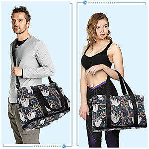 Sloths Duffel Gym Bag for Women Sports Travel Duffel Bag Sports Gym Bag with Shoes Compartment Mom Hospital Bag for Gym Yoga