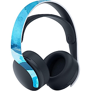 PlayVital Aquamarine Watercolour Full Set Skin Decal for ps5 Console Disc Edition, Sticker Vinyl Decal Cover for ps5 Controller & Charging Station & Headset & Media Remote