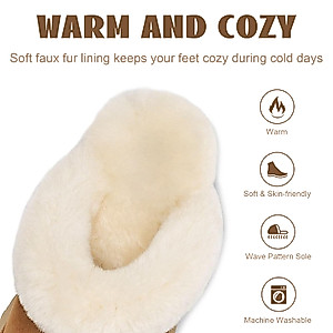 OOW Fuzzy Platform Slippers for Women Cozy Womens Platform Slippers Winter House Slippers for Women Indoor and Outdoor Chestnut