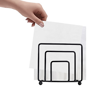 Blue Donuts Black Square Farmhouse Napkin Holder - Modern Classic Napkin Holders for Tables, Dining Table Napkin Holders for Kitchen, Kitchen Organization, Black