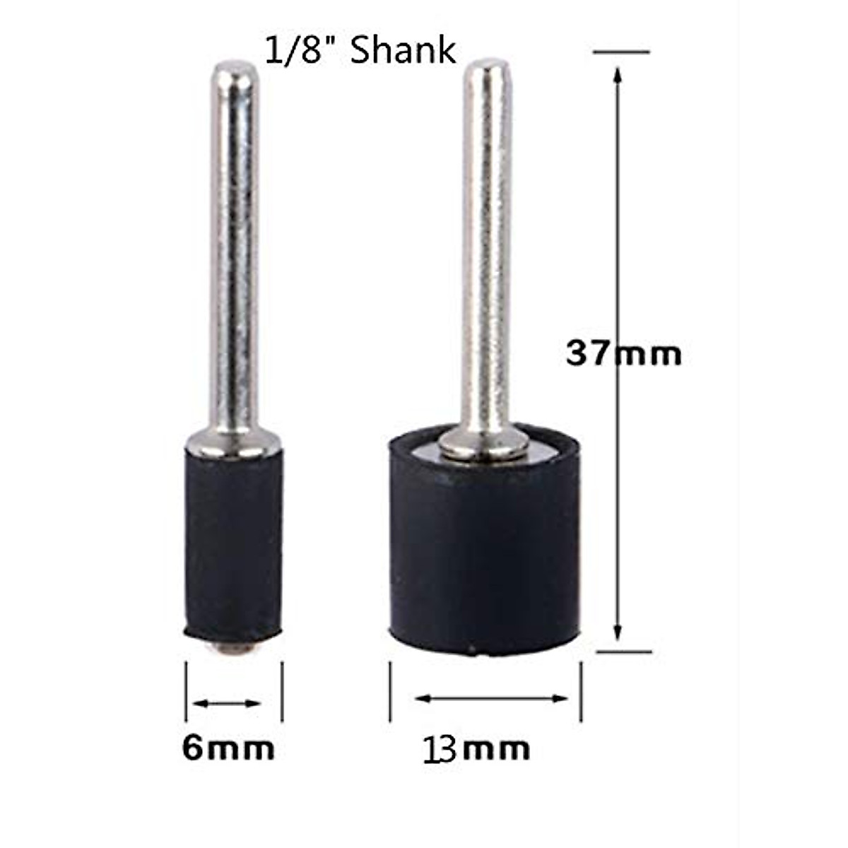 Bioristar 1/4 Inch Rubber Mandrel Sand Drum Holder Sanding Drum Rubber Bands with 1/8 Inch Shank for Sanding Drum Holder Sleeve Rotary Tool 12 Pcs