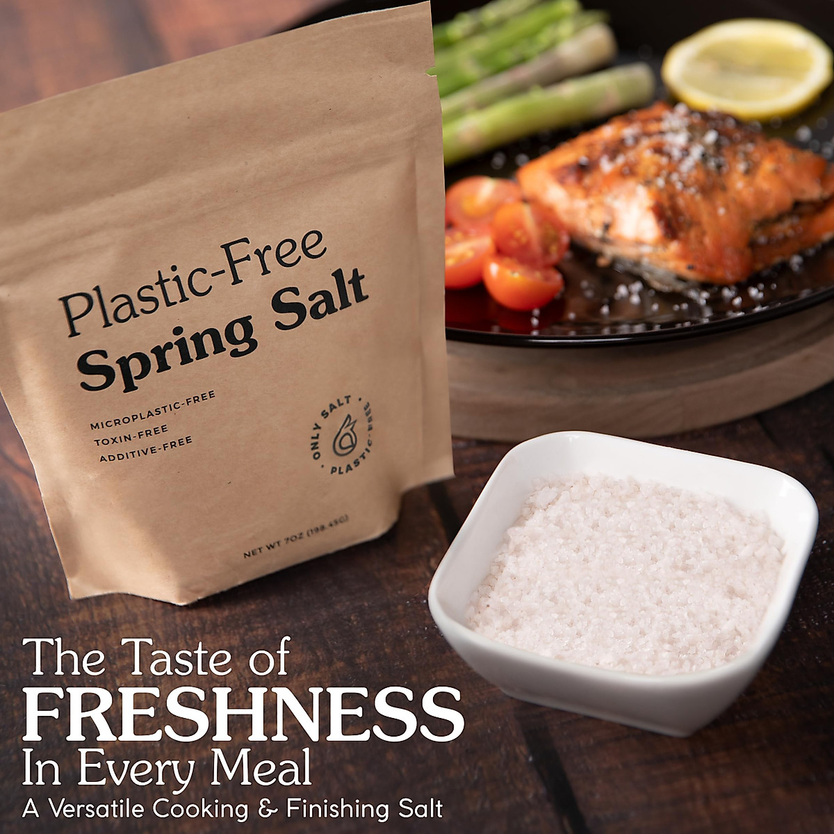 Spring Salt - Organic - Microplastic Free Sea Salt - Coarse - 7oz Pouch