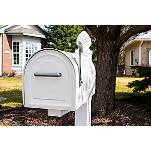 Architectural Mailboxes Reliant Galvanized Steel, Locking, Post Mount Mailbox, Compatibility Code C, MB981WAM, White, Large Capacity