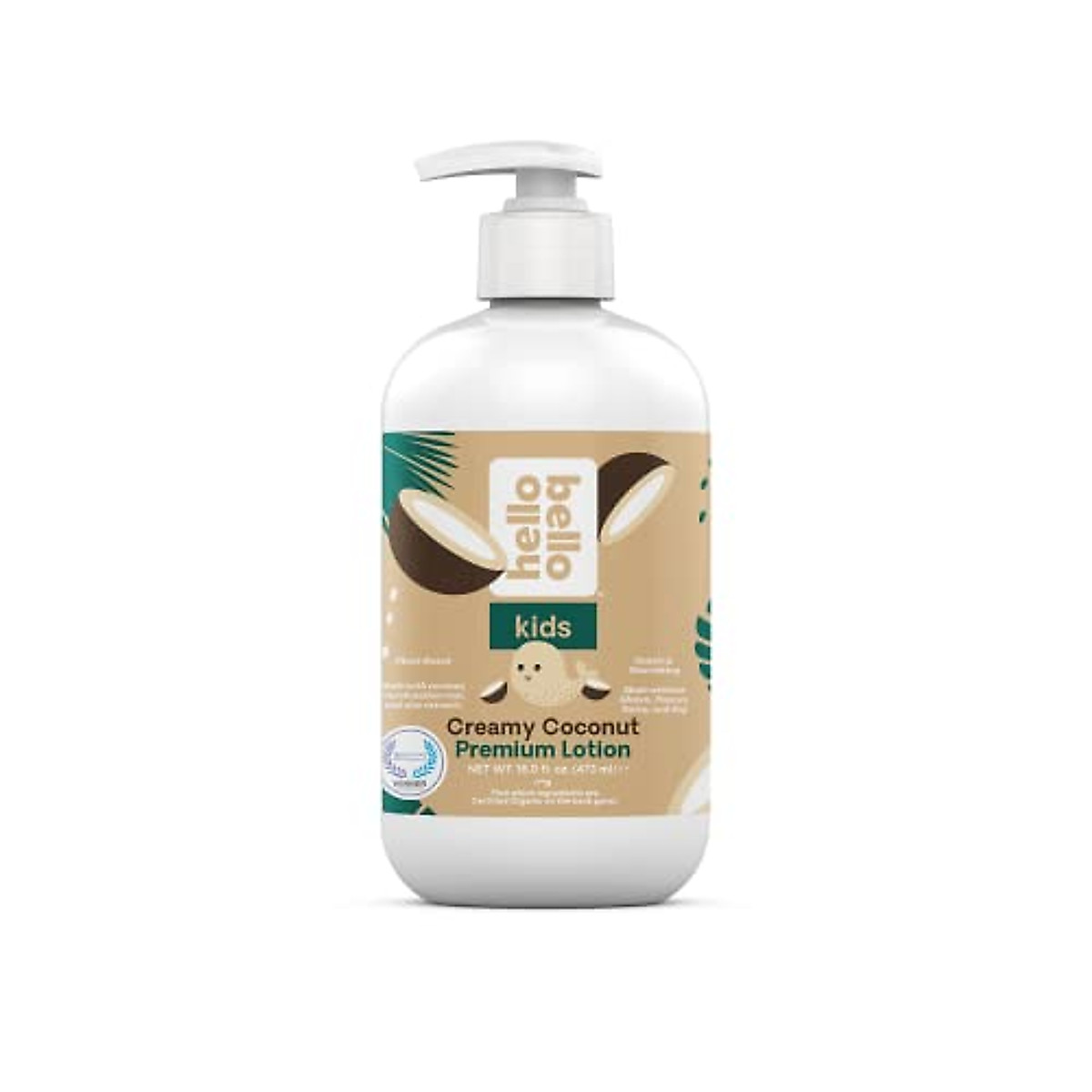 Hello Bello Creamy Coconut Premium Lotion | Vegan and Cruelty Free Moisturizing, Dermatologist-Tested & Hypoallergenic for Sensitive Skin, Nourishing & Non-Greasy for Babies & Kids | 16 Fl Oz
