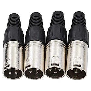 BNKENX 4Pack XLR Male Plugs Connectors XLR-M Plug 3 Pin Male XLR Mic Connector Audio Mic Microphone Cable Plug Connector Audio Socket