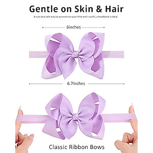 jollybows 20pcs Baby Girls Grosgrain Ribbon Hair Bows Headbands 6" Elastic Hair Band Hair Accessories for Infants Newborn (Multicoloured 6“ Bows Elastic Headband)