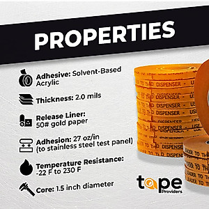 WOD RWATG20 General Purpose ATG Tape, 1/4 inch x 36 yds. (Set of 12 Rolls) Adhesive Transfer Tape Glider Refill Rolls Clear Adhesive on Gold Liner (Acid Free)