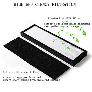 Gazeer FLT4825 HEPA Filter B Replacement Compatible with G-Guardian AC4825 AC4300 AC4800 AC4900 AC4850,4 H13 True HEPA Filters+4 Carbon Pre-Filters