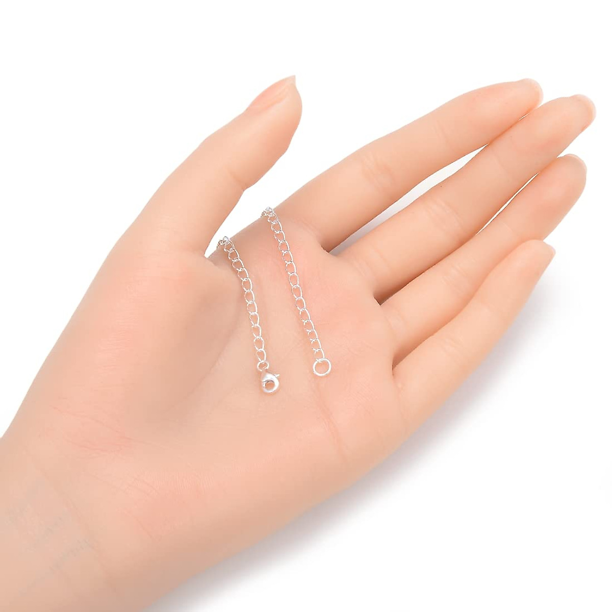 1pc Adabele Authentic 925 Sterling Silver Jewelry Making Cable Chain Extender Removable Adjustable 3 inch Extension for Necklace Anklet Bracelet SS303-3