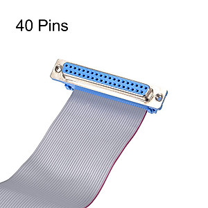 uxcell IDC Wire Flat Ribbon Cable DB37 Female to FC-40 Female Connector 2.54mm Pitch 20cm Length