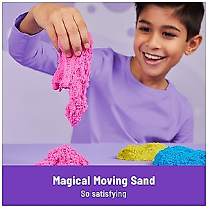 Kinetic Sand, Squish N’ Create Playset, with 13.5oz of Blue, Yellow, and Pink Play Sand, 5 Tools, Sensory Toys for Kids Ages 3 and Up