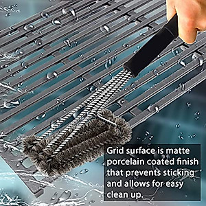 Hongso 18 7/8 inch Cast Iron Grill Grates Replacement for Weber Genesis II 310 and Genesis II LX 340 Series Gas Grills 2017 and Newer, Replacement Parts for Weber 66095 66802
