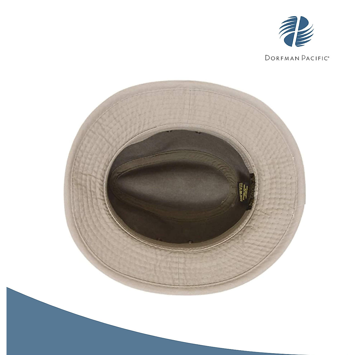 Dorfman Pacific Men's One-Piece Canvas Faux Leather-Trim Safari Hat,Bark,Large