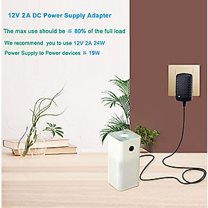 DC 12V 2A Power Supply AC DC Power Adapter with 10 Tips, DC in 12V 2A Power Cord,AC 100-240v, 50/60HZ, 5.5x2.5mm DC Output Jack,12V2a Adapter Converter Transformer