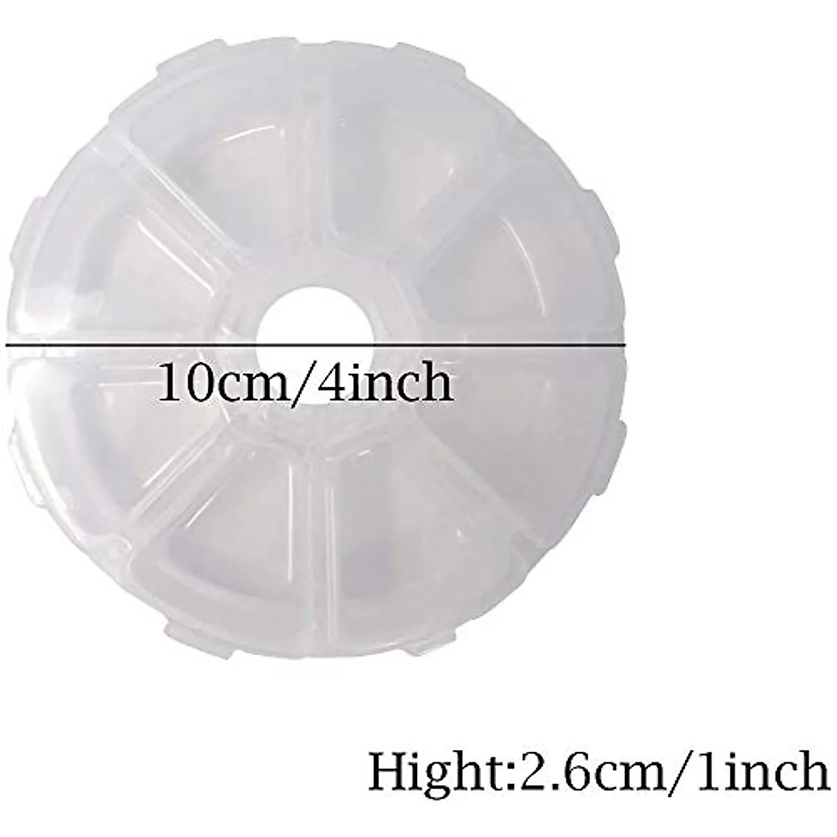 8 Grids Round Portable Plastic Organizer Container Storage Box(2 pcs)