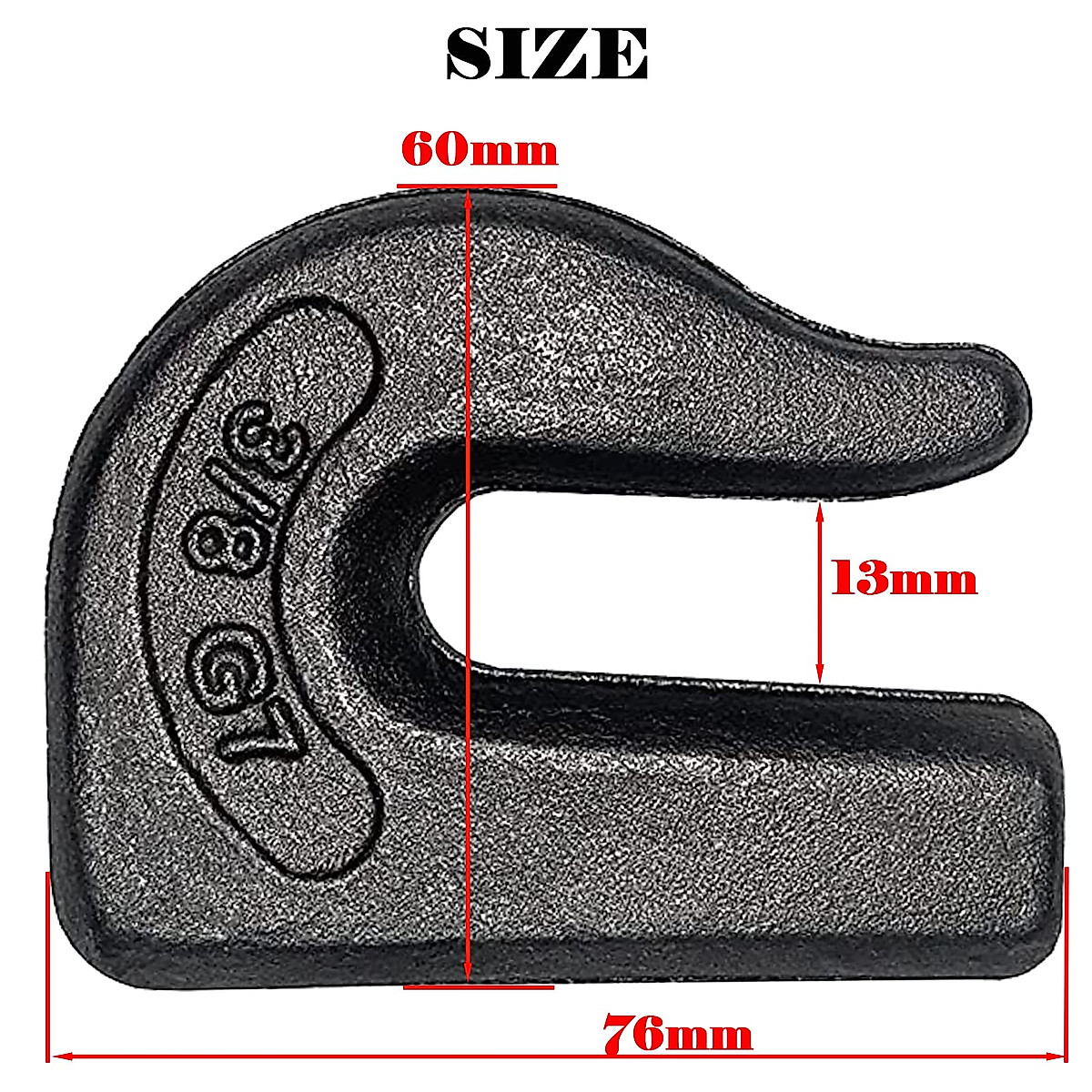 KEYHAO Weld On Grab Chain Hook G70 3/8" Weld On Chain Grab Hooks Bucket Flatbed Trailer Wrecker Tow Tie Down Forged Steel Working Load Limit: 6600 lbs