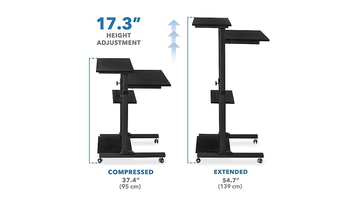 Mount-It! Mobile Standing Desk - Height Adjustable & Portable Workstation