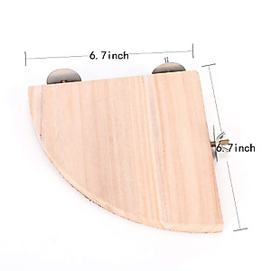 CoscosX Parrot Cage Perch,Wooden Platform Stand,Cage Perches,Tree Springboard,Corner Shelf Laddered,Hanging Swing,Natural Wood Branches for Parakeets Bird Chinchilla Hamster Guinea Squirrel Hedgehog