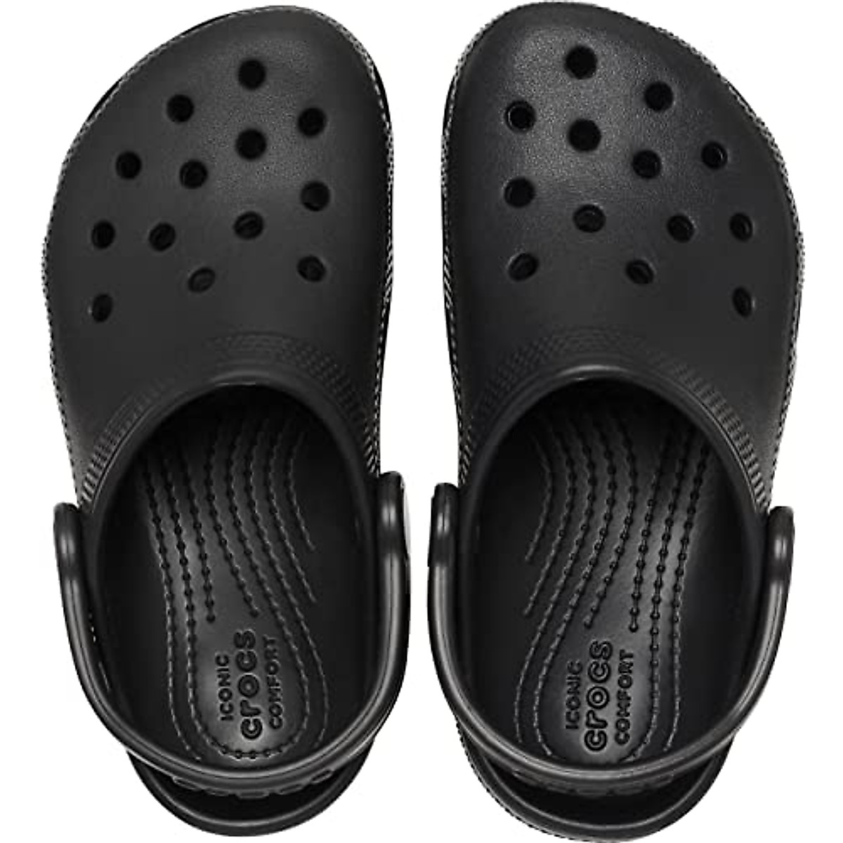 Crocs Unisex-Child Classic Clogs, Black, 4 Big Kid