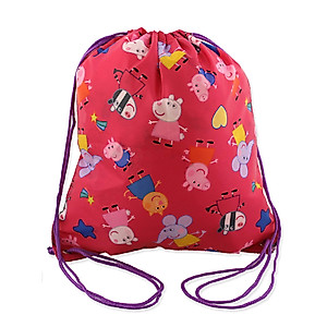Peppa Pig Girls 5 piece Backpack and Lunch Bag School Set (One Size, Pink/Purple)