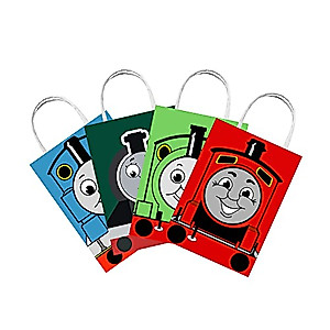 Party Favor Bags 16PCS for Train Gift Bags Goodie Bags Train Treat Candy Bags for Train Themed Kids Boys Girls Birthday Party Supplies Decorations