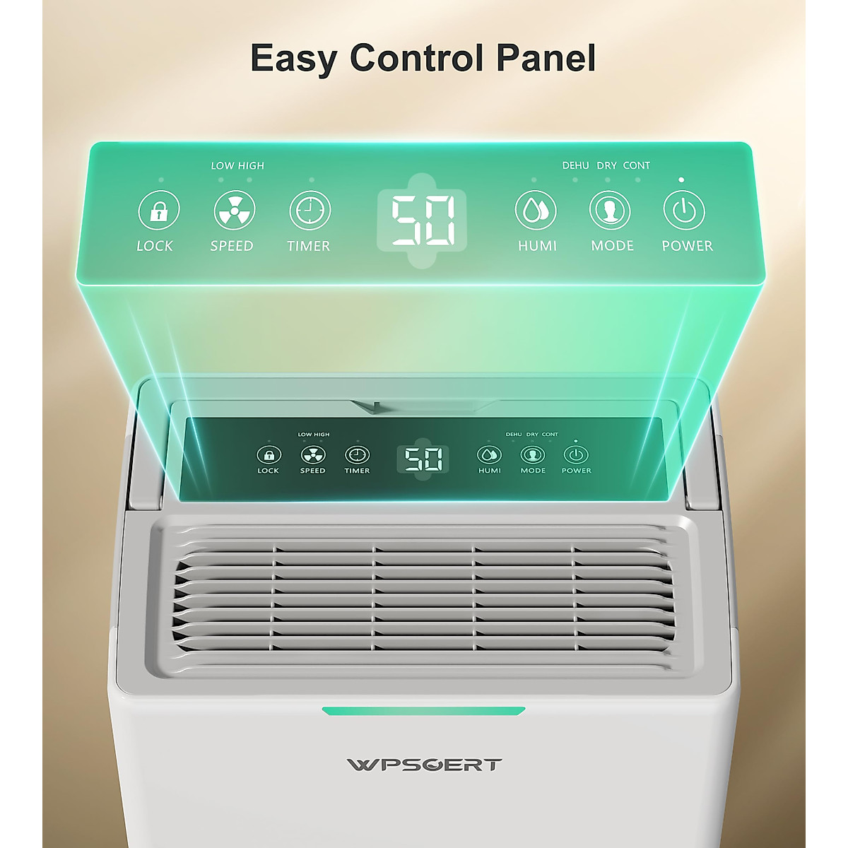 Wpsoert 4,000 Sq.Ft Dehumidifier for Basement with Drain Hose, 45 Pints Dehumidifiers for Home Large Room, Bedroom Intelligent Humidity Control with Auto Shut Off, Auto Defrost, Dry Clothes, 24H Timer