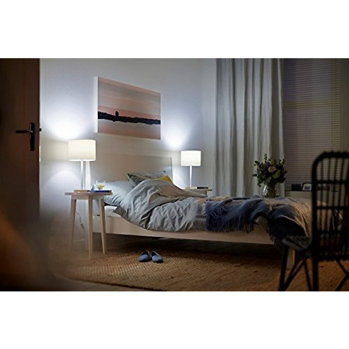 Philips LED Non-Dimmable A19 Frosted Light Bulb: 800-Lumen, 5000-Kelvin, 9-Watt (60-Watt Equivalent), E26 Base, Daylight, 4-Pack,455600