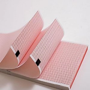 ECG Paper Depot - 2 Packs EKG Paper Fit for Mortara ELI 250, ELI 250C, ELI 350 Machines, Each Pack 8.5 x 11 inch x 200 sheets, Cued with Header, Red Grid Z Fold Paper, Premium 80gsm Z Fold
