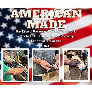 Chicken Swing Toy for Coop Handmade in USA!!! Natural Safe Wooden Accessories Large Durable Perch Ladder for Poultry Run Rooster Hens Chicks Pet Parrots Macaw Entertainment Stress Relief for Birds