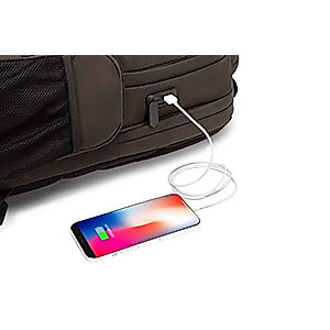 Travel Laptop Backpack Large School Bag Waterproof USB Charging Port fit 17 Inch (Brown)