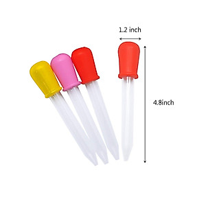 XP-ART 20 Pack Liquid Droppers for Kids Silicone and Plastic Pipettes with Bulb Tip 5 ML Eye Dropper for Candy Molds