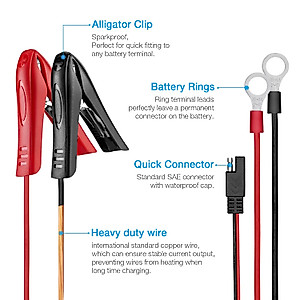 12V/6V 1.5 Amp Battery Charger for Harley Davidson Motorcycles Maintainer