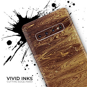 DesignSkinz Molten Gold Digital Foil Swirl V9 Protective Vinyl Decal Wrap Skin Cover Compatible with The Samsung Galaxy S20 (Screen Trim & Back Glass Skin)