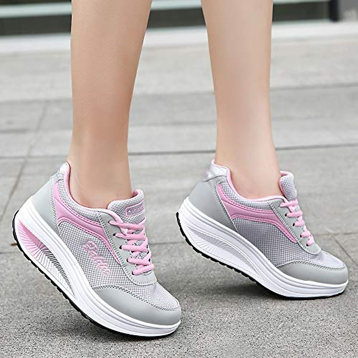 USYFAKGH YIWULA Womens Sneakers Walking Tennis Shoes Fashion Women Outdoor Mesh Lace-Up Sports Shoes Runing Breathable Shoes Sneakers