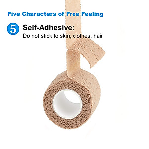 Cohesive Bandage Wrap, Self Adhesive Medical Tape,Vet Wrap, Athletic Elastic Stretch Band, self Adhesive, Flexible, Breathable & idea for Sport Injury & Wound/Finger/Wrist (Pets Too) 2“x15ft