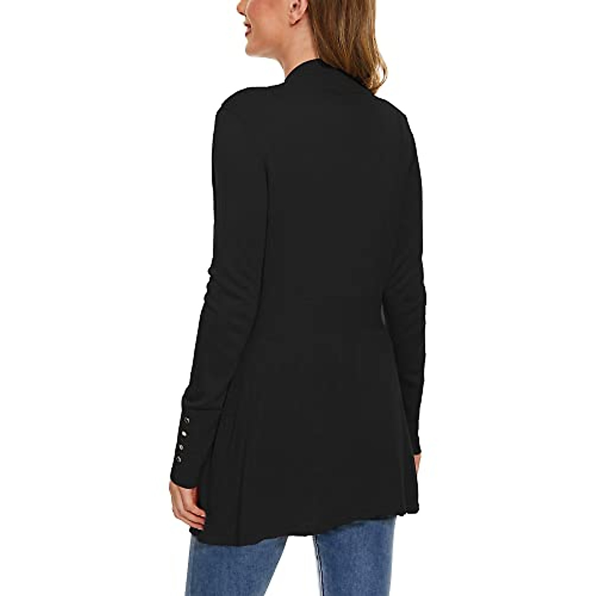 A ROW Black Cardigan for Women Dressy Casual Long Sleeve Open Front Knit Cardigan Sweaters Summer Lightweight Cardigans