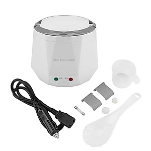 Fdit Mini Rice Cookers 24V 1.3 L Electric Rice-cooker Food Steamer for Truck Car Cooking for Soup Porridge Rice Noodles Portable 180W(white)