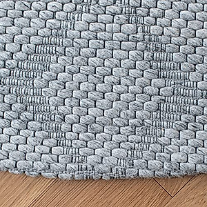 SAFAVIEH Marbella Collection 7' Round Silver/Grey MRB551G Handmade Premium Wool Area Rug