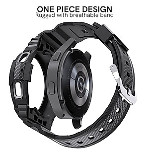 Rugged Case Band for Samsung Galaxy Watch 4 Classic 40mm Band with Bumper Accessories,Sport Protective Cases/Cover Protector Drop-Proof Shockproof for Galaxy watch 4 band 40mm,40mm,,Black