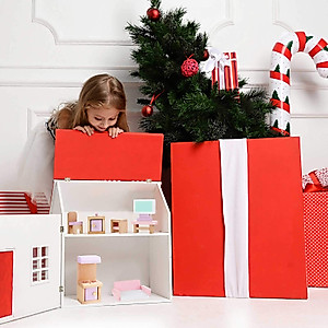 Sumind 30 Pcs Wooden Dollhouse Furniture Dollhouse Family Set of 8 Mini People Figures Dollhouse Accessories for Miniature Imaginative Play Toy