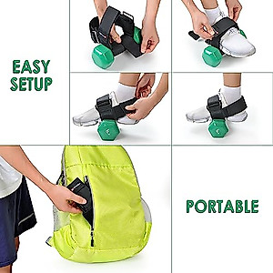 TOPJUM Dumbbell Foot Attachment, Tibialis Trainer, Adjustable Ankle Weights, Ankle Straps for Weight Lifting, Leg Workouts at Home for Hip Flexors, Shin Splint, Hamstring Curls, Leg extensions, Home Gym Equipment (Single)