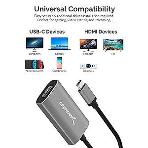 SABRENT USB Type C to HDMI 2.1 Adapter | 8K/60Hz & 4K/120Hz with DSC Function | 8K/30Hz & 4K Resolution Without DSC | Thunderbolt 3 Compatible (DA-UCH8)
