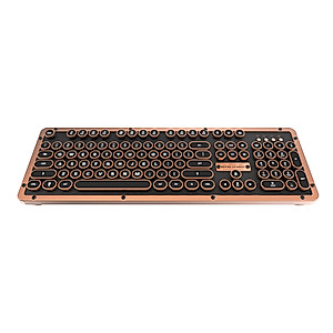 Azio Retro Classic Bluetooth 5.0 (Artisan) - Wireless/USB Wired Vintage Backlit Leather Mechanical Keyboard for PC/Mac (MK-RETRO-L-03B-US)